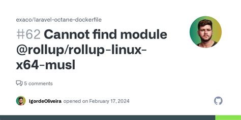 Cannot Find Module Rollup Rollup Linux X64 Musl Issue 62 Exaco