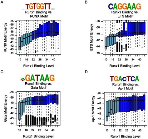 A Runx Motif Binding Energy Is Correlated With Runx1 Chip Seq