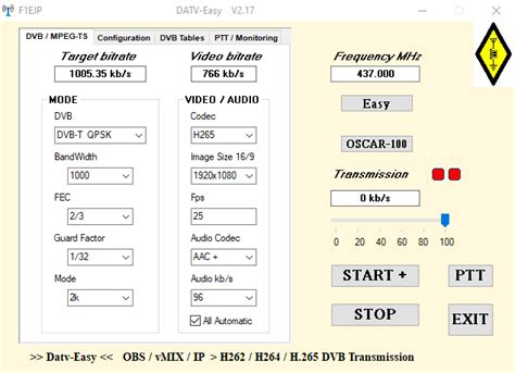Dvb T Mit Datv Easy Software Amsat Dl Forum