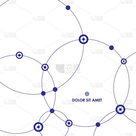 抽象背景与圆和点。连接技术向量