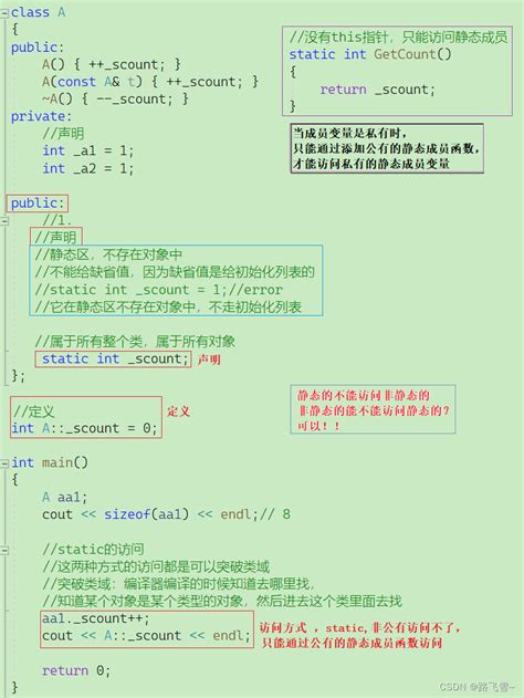 【c】类和对象（下）构造函数、static成员、友元、内部类、匿名类） Csdn博客