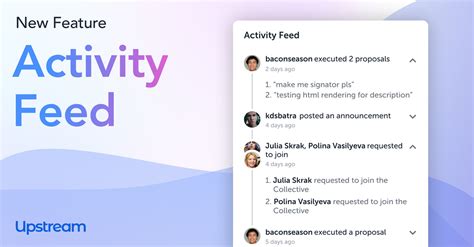 New Feature Activity Feed