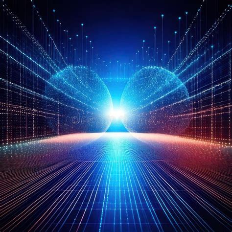 Digital Data Flow And Network Grid Concept Design Lowing Digital