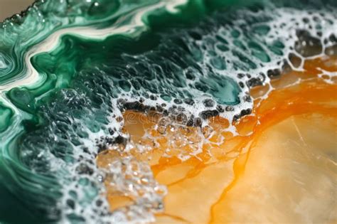 A Detailed Shot Of An Epoxy Resin Project In The Curing Process Stock