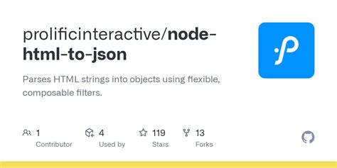 Github Prolificinteractivenode Html To Json Parses Html Strings