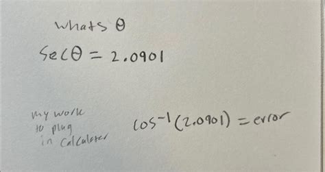 Solved When I Try To Find Theta On My Calculator It Gives An