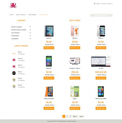 Octopuscodes Ecommerce Multi Vendor Shopping Cart By Octopuscodes