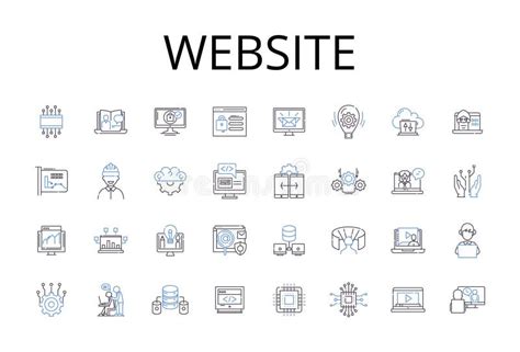 Website Line Icons Collection Home Page Online Portal Internet Location Web Space Digital