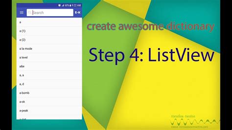 How To Create Awesome Dictionary App In Android Step 4 Android Listview Youtube