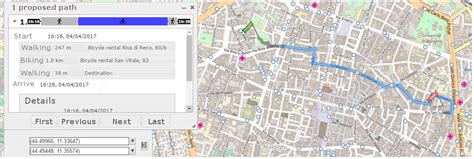 A Multimodal Path With Bike Lanes Bike Sharing Racks And Pedestrian