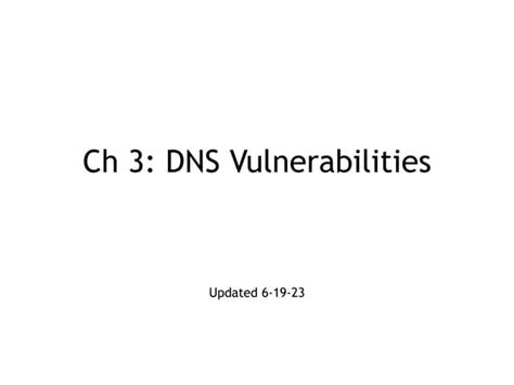 3 Dns Vulnerabilities Pdf