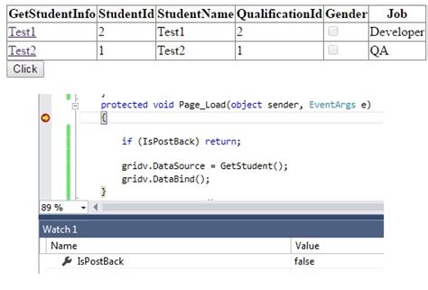 C Ispostback Not Working In Gridview Asphyperlinkfield Stack Overflow