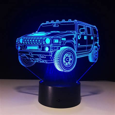 Hummer Novelty 3d Lamp Led Night Light Battery Mini Led Lights Battery ...