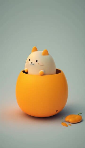 Premium Ai Image A Cat In An Egg Shell