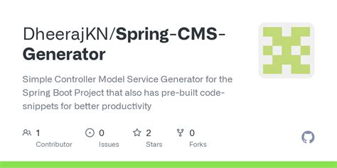 Github Dheerajkn Spring Cms Generator Simple Controller Model Service Generator For The