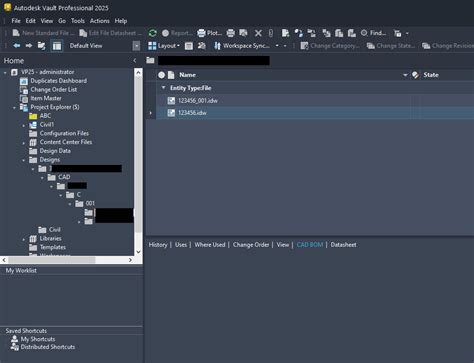 Vault Data Standard Cad Bom Is Empty