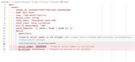 Property Serialnumber Is Not Allowed On Mqtt Sensor Configuration