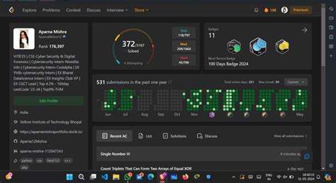 Aparna Mishra On Linkedin Leetcode Codingjourney Problemsolving
