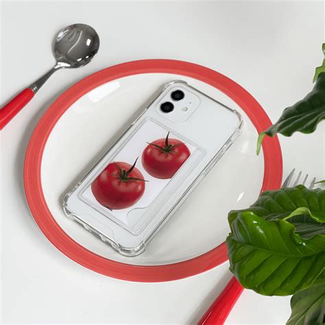 빠른배송 콜론비 토마토 신상 심플 아이폰케이스 카드 풀커버 젤리 투명 실리콘 아이폰 11 12 13 14 미니 Xs X Se2 Se3 7 8 프로 맥스 커플 우정