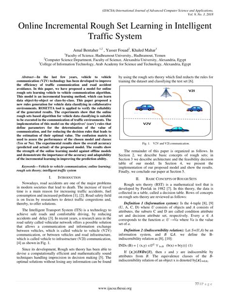 pdf online incremental rough set learning in intelligent traffic system
