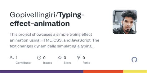 Github Gopivellingirityping Effect Animation This Project Showcases A Simple Typing Effect