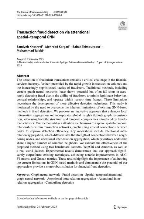 Pdf Transaction Fraud Detection Via Attentional Spatialtemporal Gnn