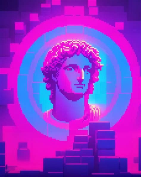 Premium AI Image Vaporwave Greek Methodology Pixel Art
