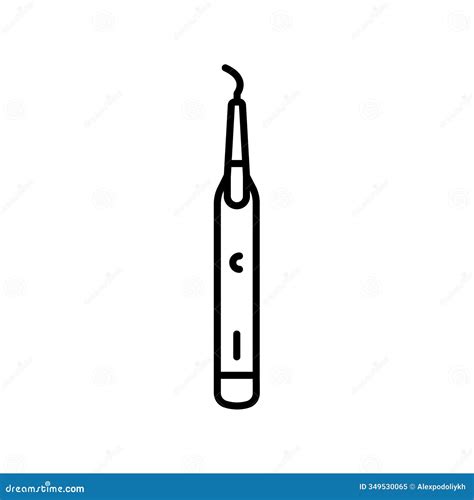Ultrasonic Scaler Line Black Icon Stock Vector Illustration Of Dentist Tool 349530065