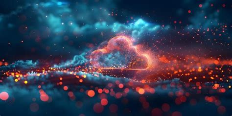 Premium Photo Futuristic Cloud Technology And Data Storage Infrastructure Abstract Image