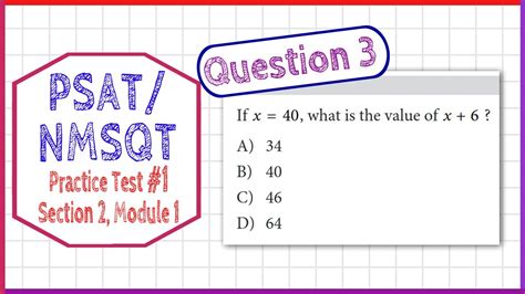 Psat Nmsqt Question 3 From Practice Test 1 Section 2 Module 1 Youtube