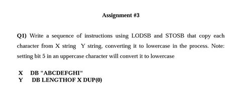 Solved Assignment 3 Q1 Write A Sequence Of Instructions