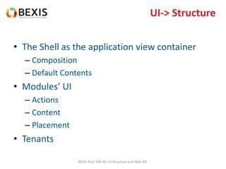 The Ui Structure And The Web Api Ppt