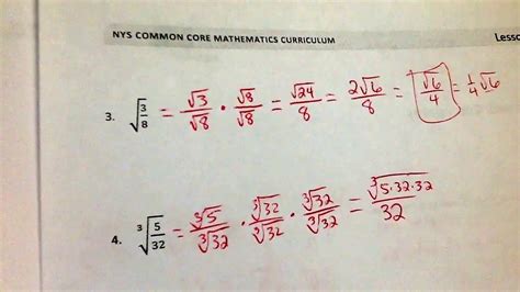 Algebra 2 Fractions Under Radicals Rationalizing The Denominator