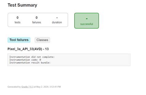android patrol 3 6 1 stuck at app connecteddebugandroidtest failed