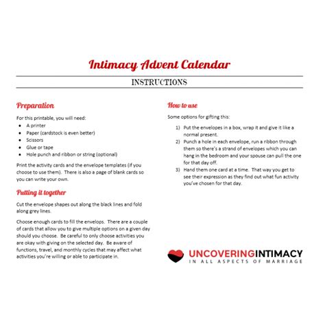 Intimacy Advent Calendar Uncovering Intimacy