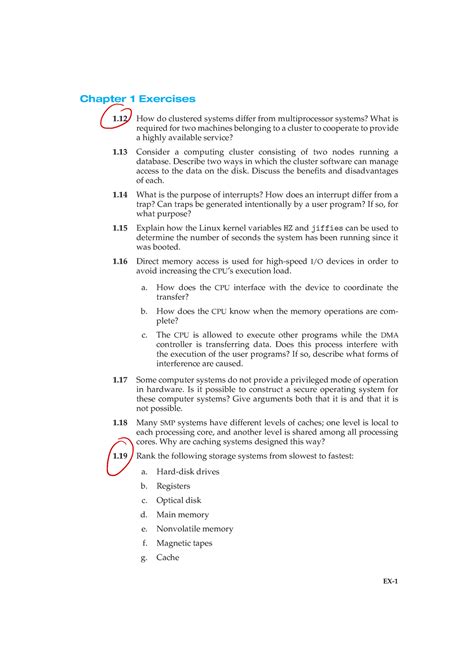 Operating System Concepts 10th Edition Chapter 1 Exercises How Do Clustered Systems Differ