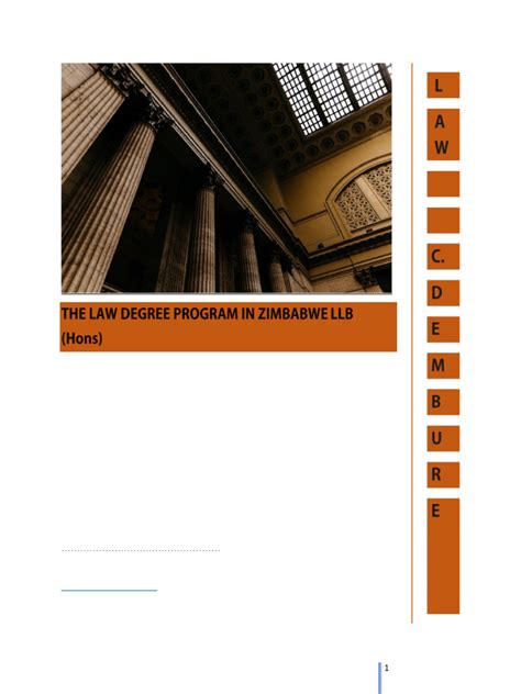 The Law Degree Program In Zimbabwe The Must Knows C Dembure Pdf