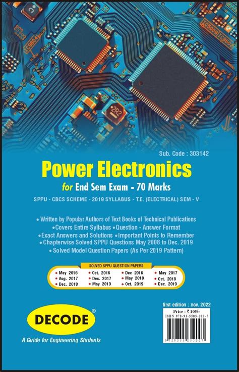 Buy Power Electronics For Sppu 19 Course Te Sem V Electrical 303142 Decode