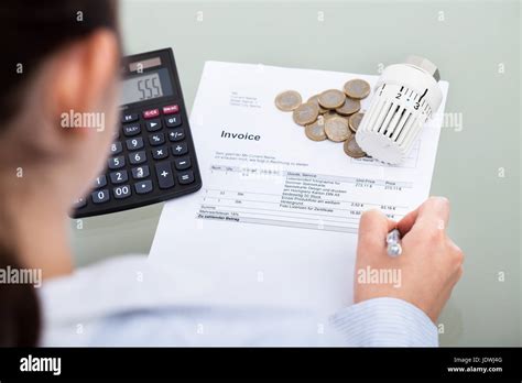Close Up Photo Of Business Person Analyzing Invoice Stock Photo Alamy