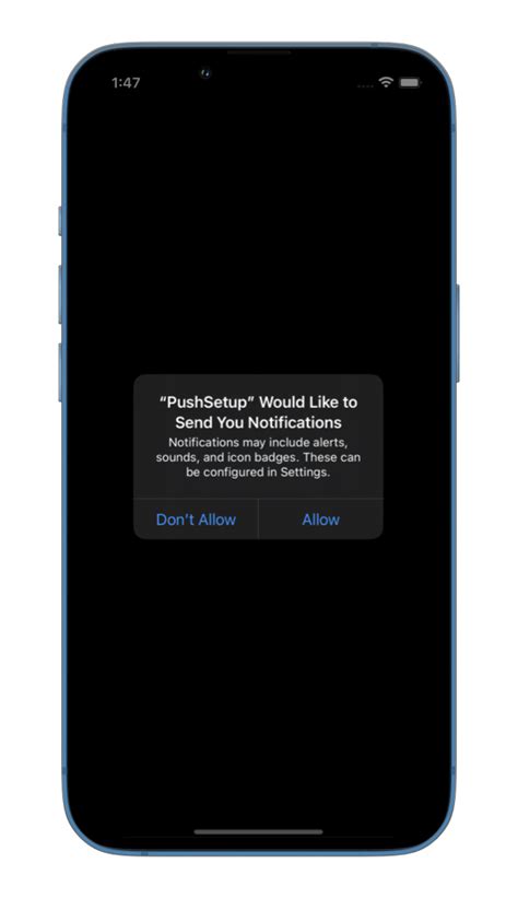 ios app setup for remote push notifications