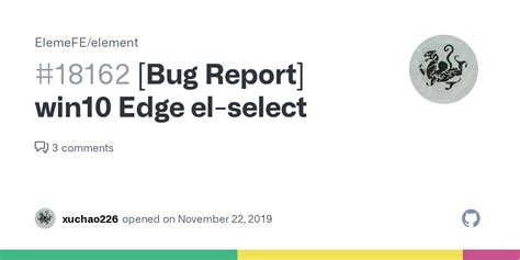 Bug Report Win10 Edge El Select · Issue 18162 · Elemefeelement · Github