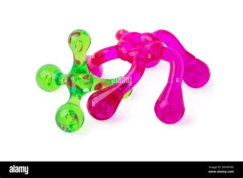 Hand Held Plastic Body Massagers Of Various Shapes Isolated On White