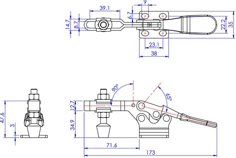 Gh 225 D Horizontal Toggle Clamp Good Hand Horizontal Toggle Clamp