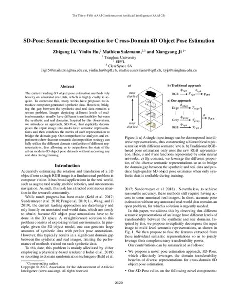 Pdf Sd Pose Semantic Decomposition For Cross Domain 6d Object Pose Estimation