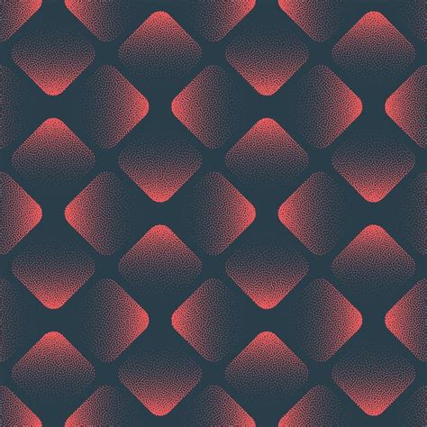 Premium Vector Rounded Rhombus Grid Vector Seamless Pattern Trendy Red Posh Abstract Background