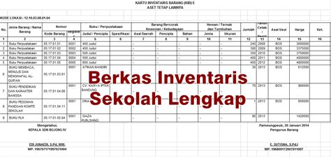 Contoh Format Berkas Dan Laporan Inventaris Barang Sekolah Lengkap 1 Foldersoal