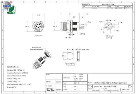 Type B 5 Pin M8 Quick Plug Circular Connector موصل ضفيرة توصيل مورد مفاتيح الإلكترونيات