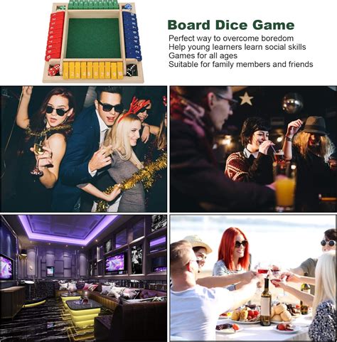 Luqeeg Juego Shut The Box Juego De Dados De Madera Para 2 4 Jugadores Juego De Dados De Mesa