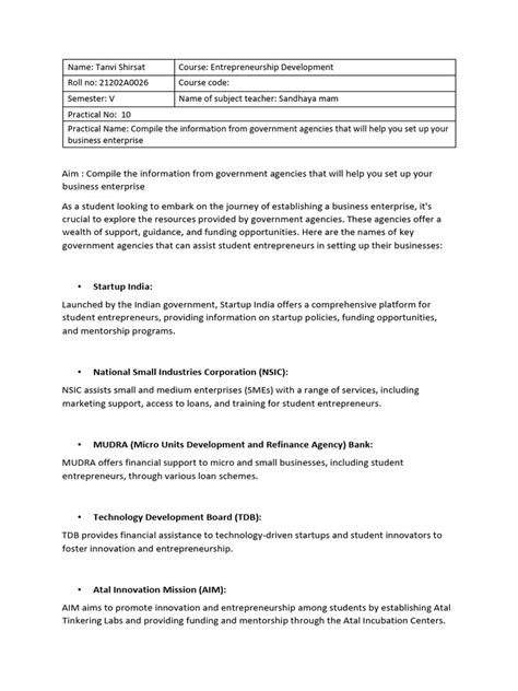 Practical 10 Edp Pdf Entrepreneurship Innovation
