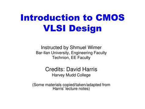 PPT Introduction To CMOS VLSI Design PowerPoint Presentation Free